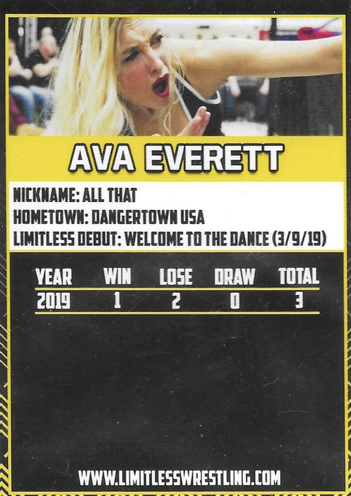 LIMITLESS WRESTLING SERIES 3 2020 – AVA EVERETT | CRAZY CARD COLLECTOR®